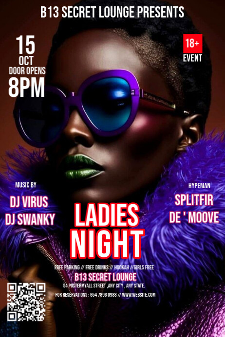 Maximalist Ladies Night Poster Template | PosterMyWall