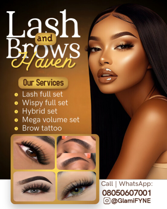 Copy of Maximalist Lash And Eyebrow Beauty Salon Ads Instagram Portrait ...