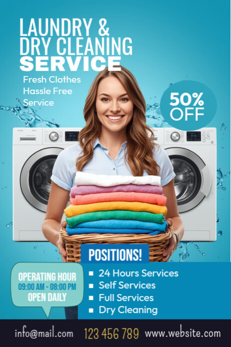 Maximalist Laundry Service Poster Template | PosterMyWall