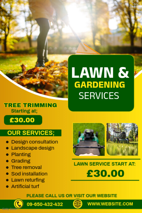 Plantilla de Maximalist Lawn And Gardening Service Poster | PosterMyWall