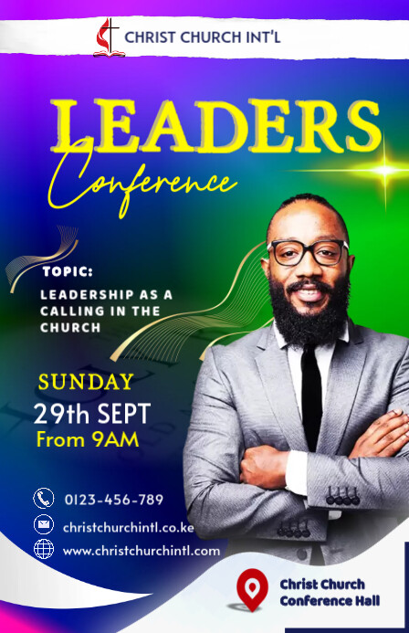 Maximalist Leaders Conference Church Banner Tabloid Template | PosterMyWall
