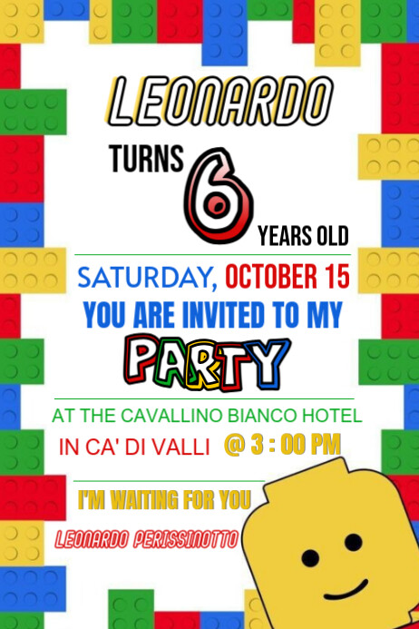 Lego Birthday Party Invitation Lego Birthday Invitation, Master