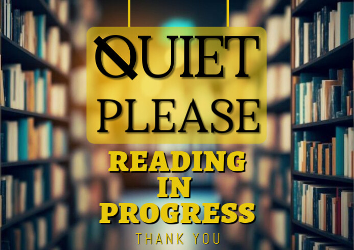 Maximalist Library Quiet Notice A4 Template | PosterMyWall
