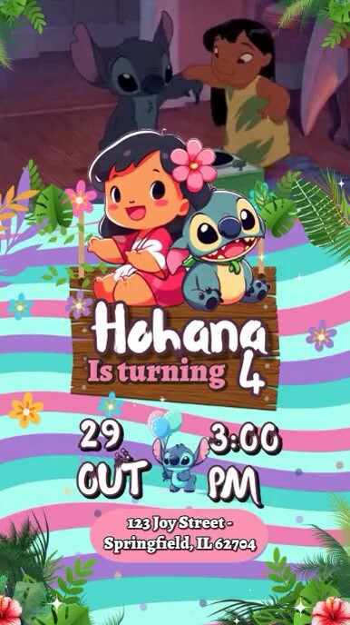 Maximalist Lilo And Stitch Animated Reels Ins Template | PosterMyWall