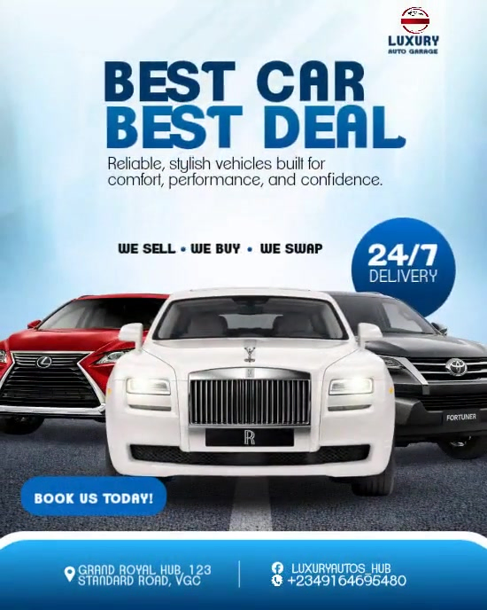 Maximalist Luxury Cars Sales And Rental Service Design Instagram ...