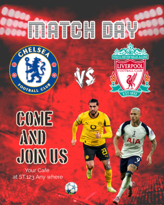 Maximalist Match Day Instagram Portrait Template | PosterMyWall