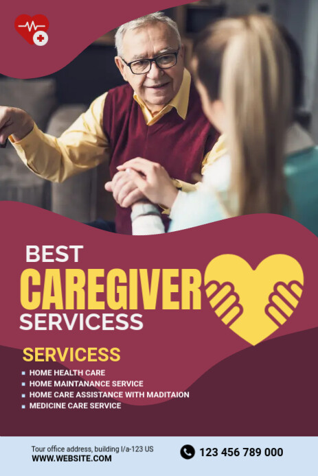 Plantilla de Maximalist Maximalist Caregiver Service Pinterest Graphic ...