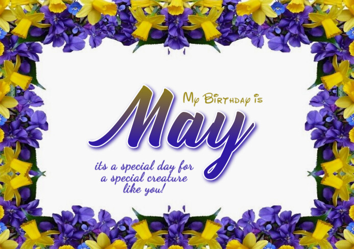 Maximalist May Birthdays A4 Template | PosterMyWall