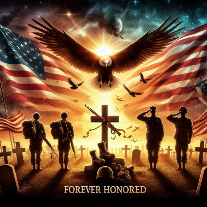 Maximalist Memorial Day Military Tribute Instagram Post Template ...