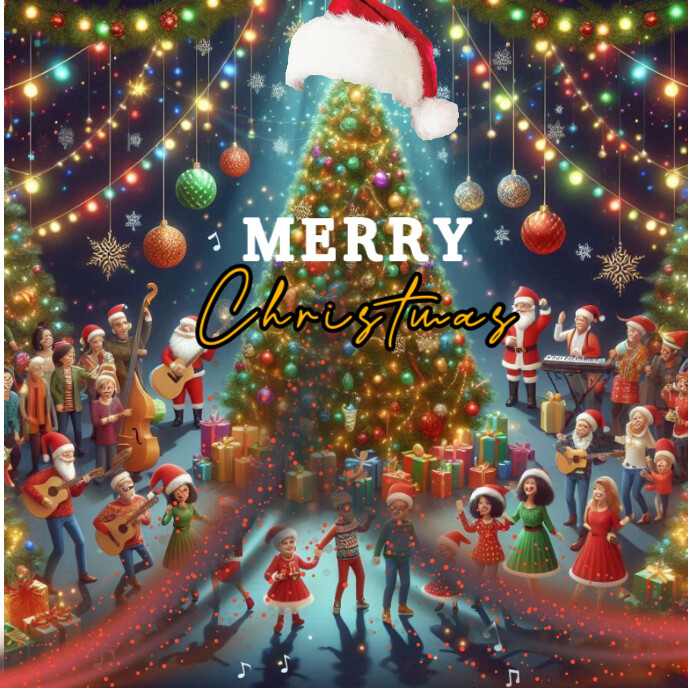Maximalist Merry Christmas Album Cover Template | PosterMyWall