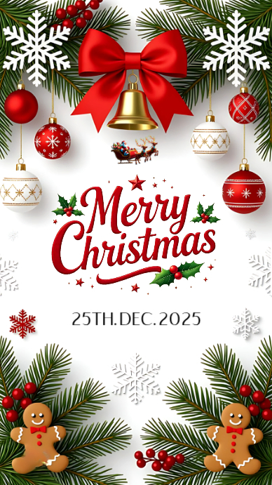 Maximalist Merry Christmas Card Design Instagram Story Template ...