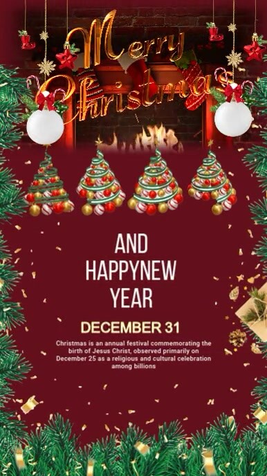 Maximalist Merry Christmas Digital Display Digital Display (9:16 ...