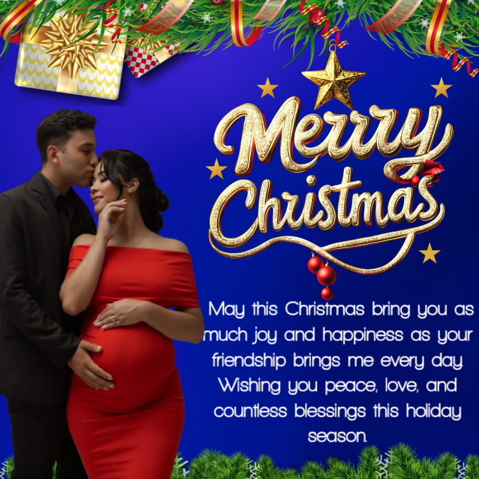 Maximalist Merry Christmas Flyer Instagram Post Template | PosterMyWall