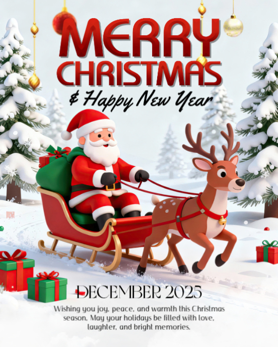 Maximalist Merry Christmas Greeting Celebration Instagram Portrait ...