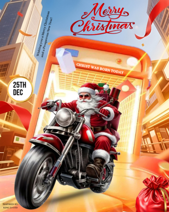 Maximalist Merry Christmas Instagram Portrait Template | PosterMyWall