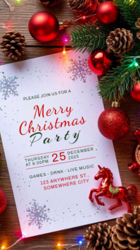 Maximalist Merry Christmas Party Invitation Whatsapp Status Template ...