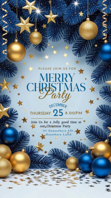 Maximalist Merry Christmas Party Invitation Whatsapp Status Template ...