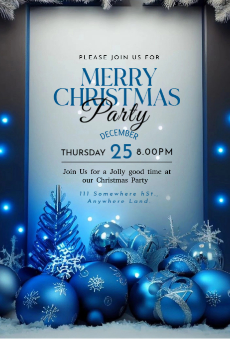 Maximalist Merry Christmas Party Invitation Banner 4' × 6' Template ...