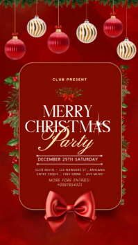 Aqua Maximalist Merry Christmas Party Invitation Whatsapp Status ...