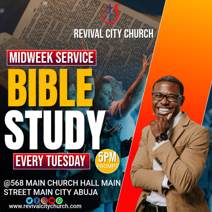 Maximalist Midweek Bible Study Service Instagram Post Template ...