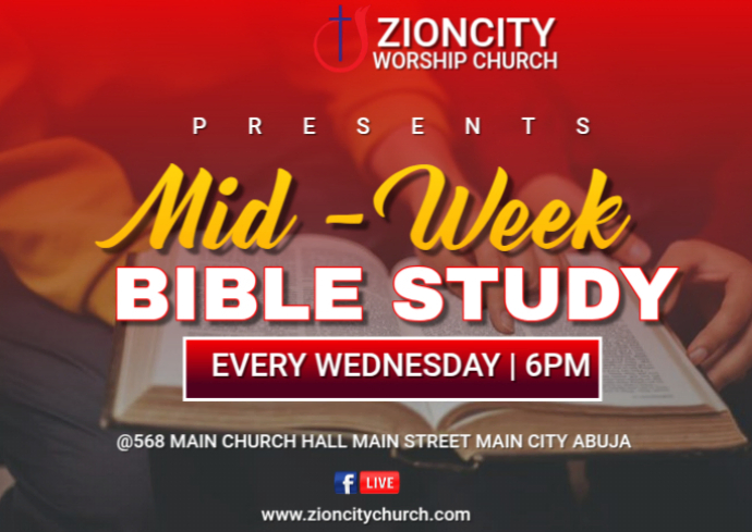 Maximalist Midweek Bible Study Service Postcard Template | PosterMyWall