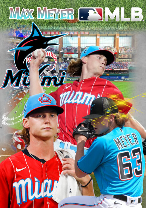 Copy of Maximalist Mlb Miami Marlins Max Meyer Baseba | PosterMyWall