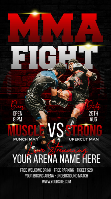 Plantilla de Maximalist Mma Fight Night Instagram Story | PosterMyWall