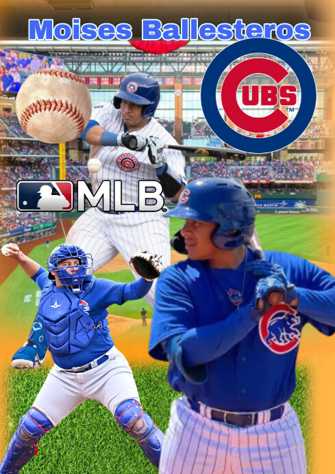 Maximalist Moises Ballesteros Chicago Cubs Ml Template | PosterMyWall