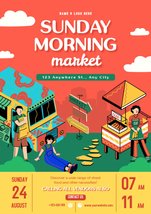 Copy of Maximalist Morning Flea Market Ad Template Design A4 | PosterMyWall