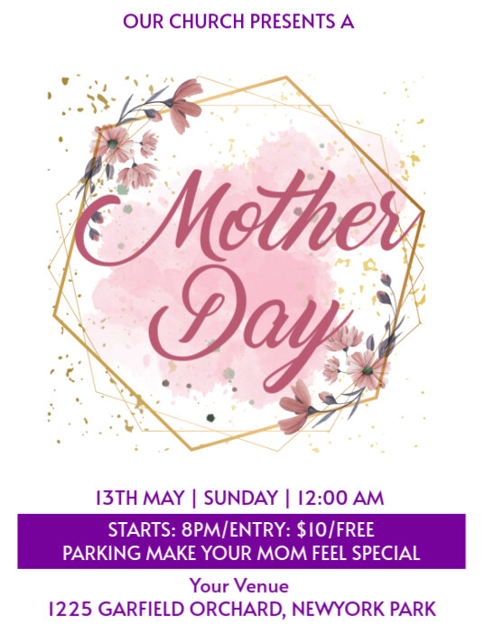 Copy of Maximalist Mother's Day Church Flyer Template Flyer (us Letter ...