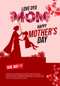 White Mothers Day Posters Template Postermywall