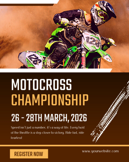 Maximalist Motocross Bike Racing Ad Flyer Design Instagram Portrait ...