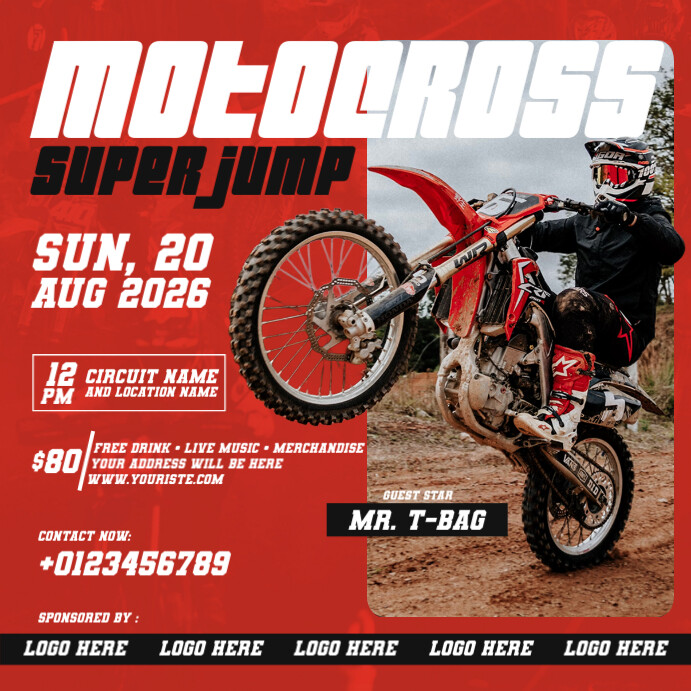 Maximalist Motocross Super Jump Instagram Post Template | PosterMyWall