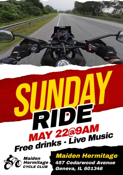 Copy of Maximalist Motorcycle Ride A5 | PosterMyWall