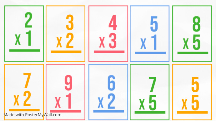 Maximalist Multiplication Question Digital Display 16 9 Template Postermywall