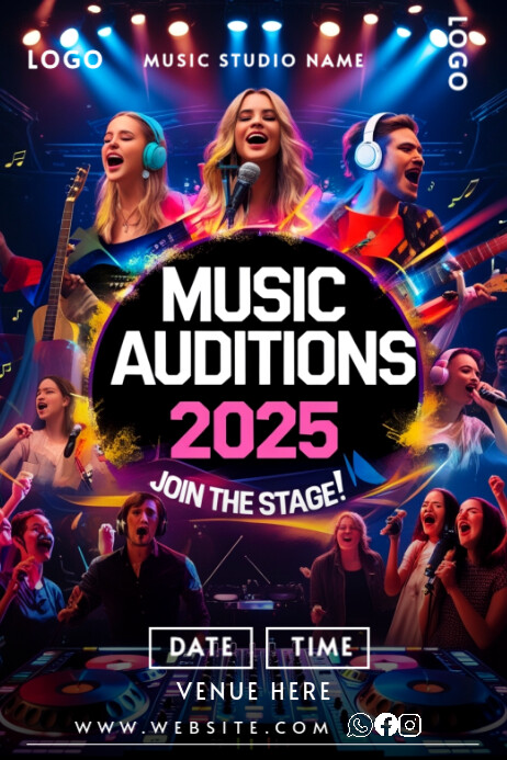 Maximalist Music Auditions 2025 Poster – Bold Performance Invitation ...