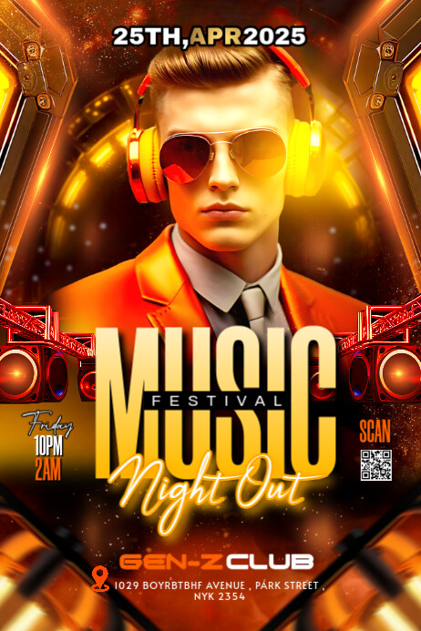 Maximalist Music Night Out Poster Template | PosterMyWall