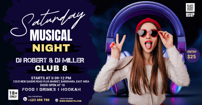Maximalist Musical Party Facebook Group Cover Photo Template | PosterMyWall