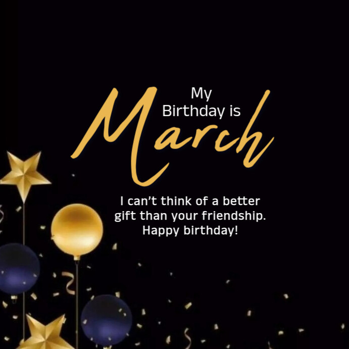 Maximalist My Birthday Is March Instagram Post Template | PosterMyWall