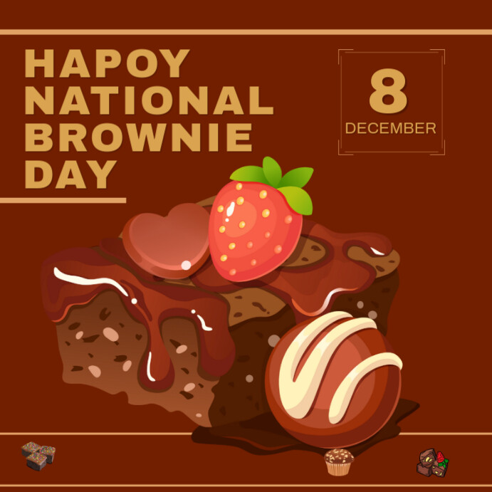 Maximalist National Brownie Day Instagram Post Template | PosterMyWall