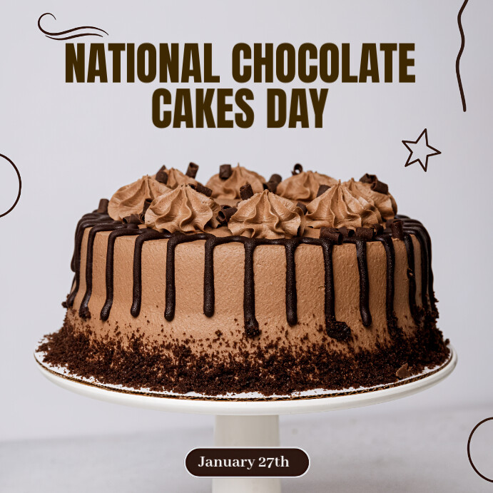 Maximalist National Chocolate Cake Day Template Design | PosterMyWall