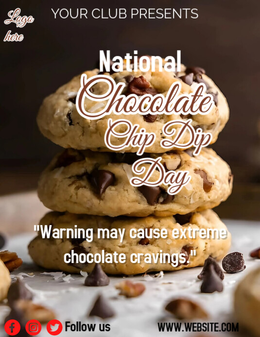 Maximalist National Chocolate Chip Dip Flyer (us Letter) Template ...