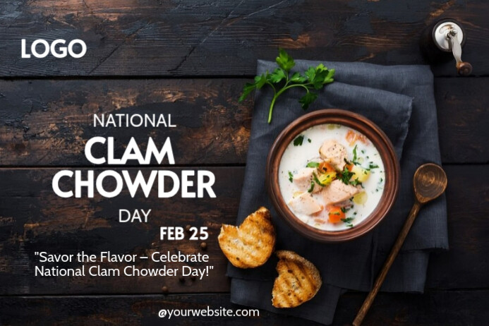 Maximalist National Clam Chowder Day Poster Template | PosterMyWall