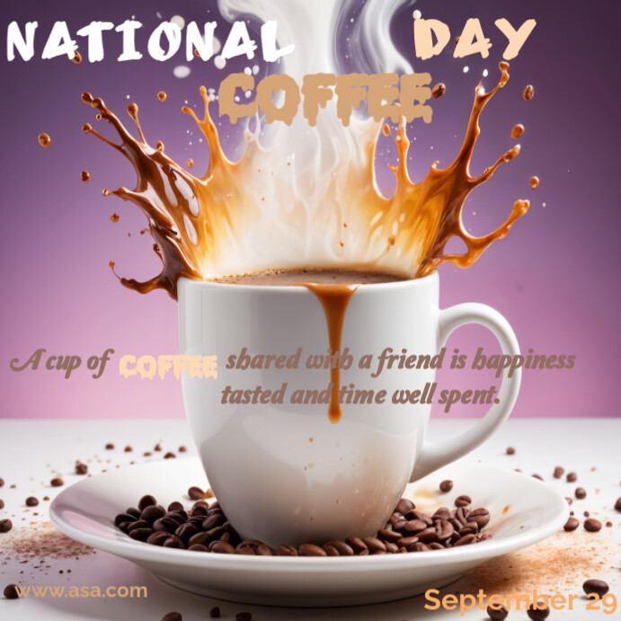 Maximalist National Coffee Day Instagram Post Template | PosterMyWall