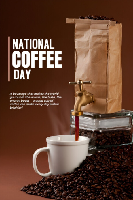 Maximalist National Coffee Day Poster Template | PosterMyWall