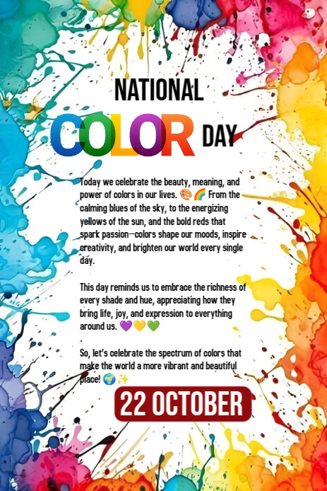 Maximalist National Color Day Pinterest Graphic Template | PosterMyWall