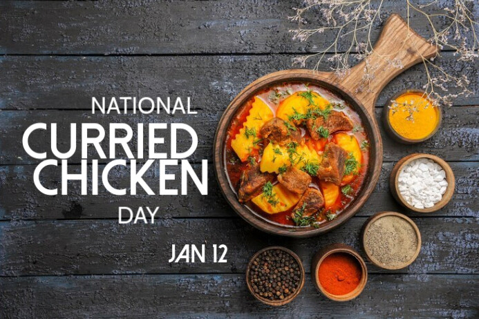 Maximalist National Curried Chicken Day Poster Template | PosterMyWall