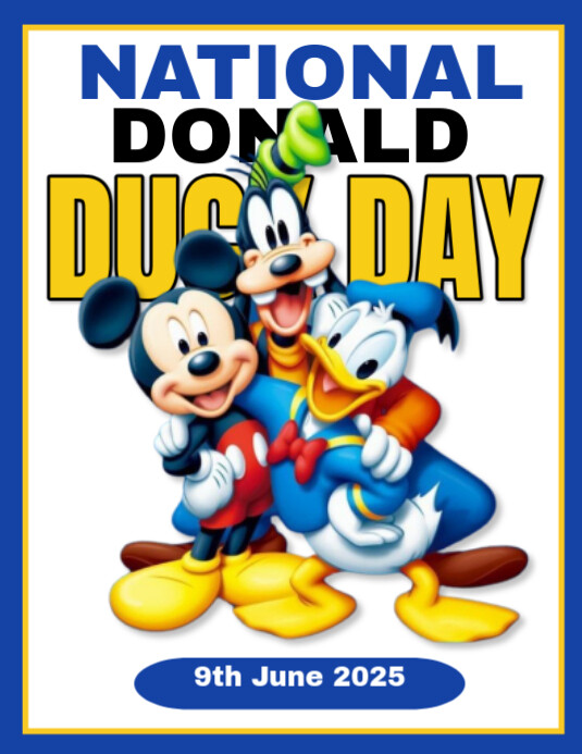Maximalist National Donald Duck Day Flyer (us Letter) Template ...