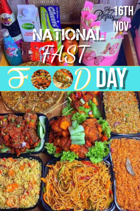 Modèle Maximalist National Fast Food Day Poster | PosterMyWall