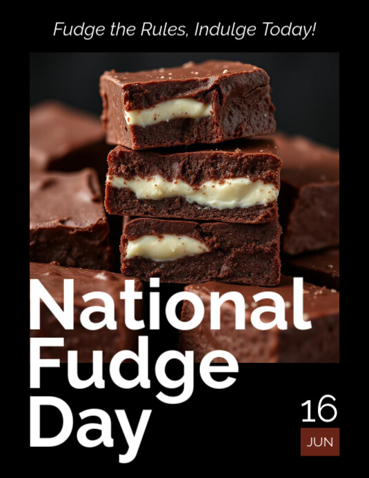 Plantilla de Maximalist National Fudge Day Flyer (us Letter) | PosterMyWall
